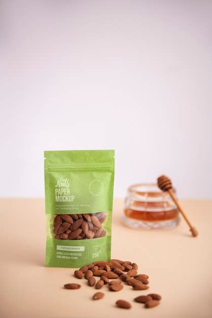 Premium Psd Assortment Of Nuts In Plastic Bag Container