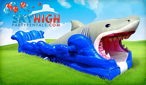 Usa Shark Inflatable Slide Sky High Party Rentals