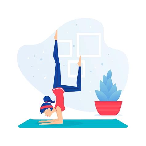 Niña practicando yoga Mujer joven haciendo ejercicio físico matutino en