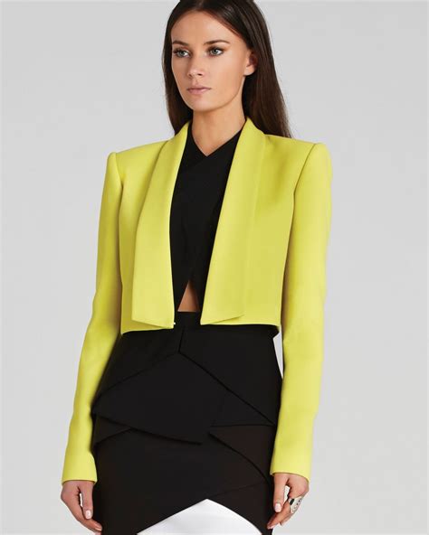 BCBGMAXAZRIA Bcbg Max Azria Blazer Emerson Crop In Yellow Lyst