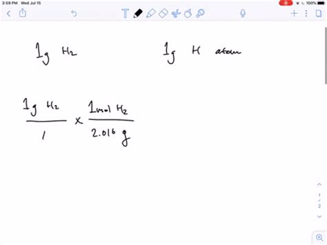 SOLVED Does G Of Hydrogen Molecules Contain As Many H Atoms As G Of Hydrogen Atoms