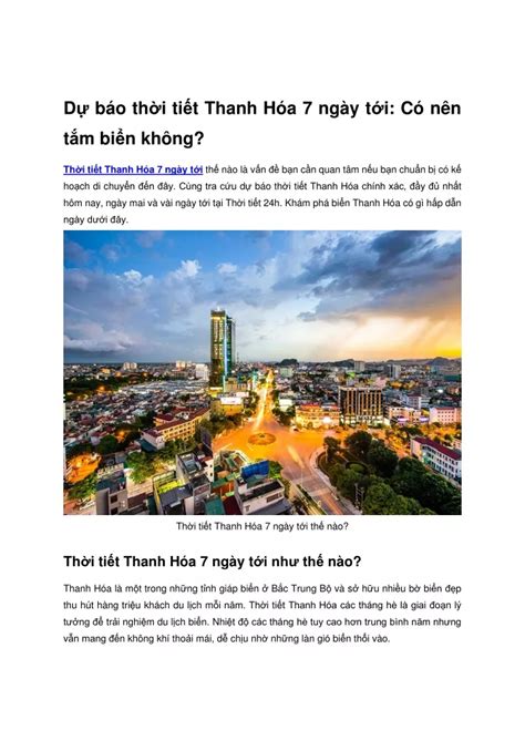 PPT Biểu đồ dự báo thời tiết Thanh Hóa 7 ngày tới PowerPoint