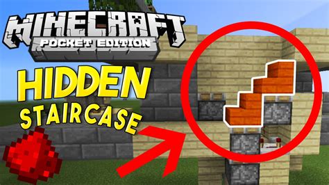 Mcpe Redstone Tutorial Secret Redstone Staircase Underground Youtube