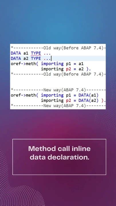 3 Sap New Syntaxmethod Call Inline Declaration Youtube