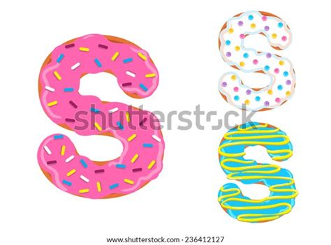 Sweet Donut Font Vector Letter S Stock Vector Royalty Free 236412127