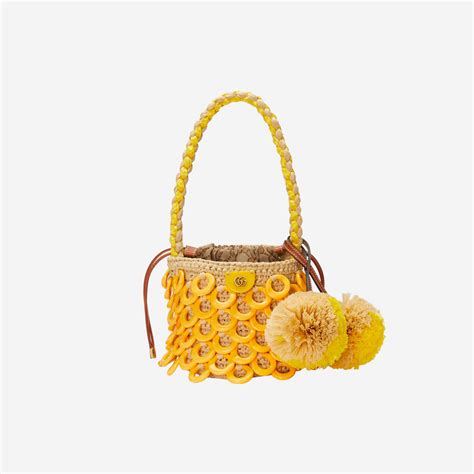 구찌 미니 탑 핸들 백 내츄럴 크로쉐 라피아 Gucci Kream