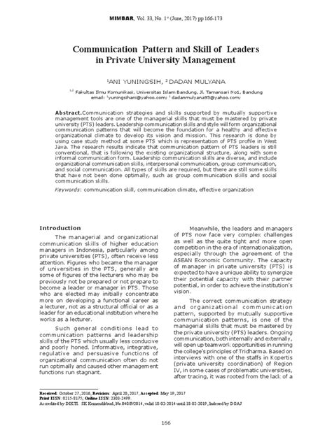 Communication Pattern And Skill Of Leaders In Priv Pdf