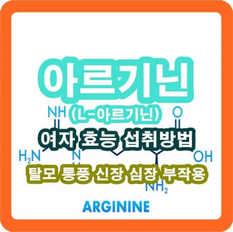 여자 아르기닌 효능 섭취방법 탈모 통풍 신장 심장 부작용 지식정보리뷰