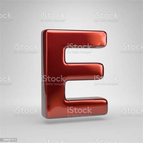 3d 편지 E 대문자입니다 흰색 배경에 고립 된 빨간 금속 편지 0명에 대한 스톡 사진 및 기타 이미지 0명 3차원 형태
