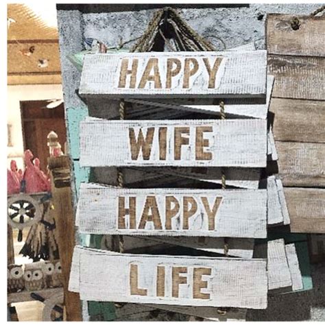 Wall Decor Happy Wife Happy Life Bali Pro Sourcing