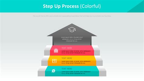 Step Up Process Diagram Colorful