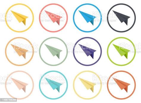 白い背景に紙飛行機のアイコンコレクションベクターイラスト おもちゃのベクターアート素材や画像を多数ご用意 おもちゃ アイコン
