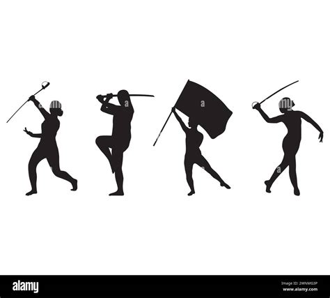 Color Guard Flags Color Guard Marching Band Silhouette Male Color