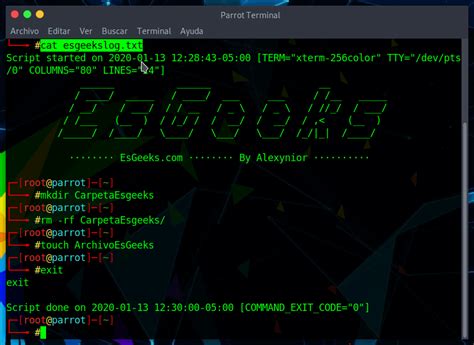 Cómo grabar toda actividad comando en terminal Linux EsGeeks