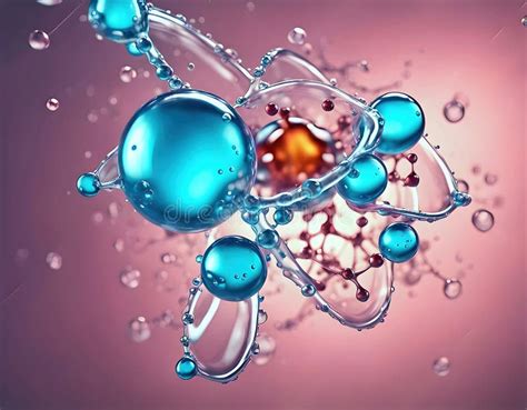 Abstract 3d Render Of Molecules With Water Droplets Stock Illustration Illustration Of Glossy
