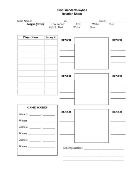 Volleyball Rotation Sheets Fill Out And Sign Online Dochub