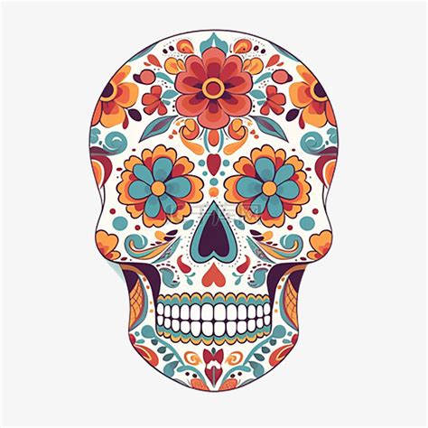 墨西哥亡灵节五颜六色妆容素材图片免费下载 千库网