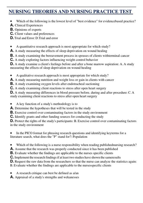 Nursing Theories And Nursing Practice Test Latest 2024 2025 Actual Questions And Answers