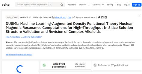 Citation Report Du8ml Machine Learning Augmented Density Functional