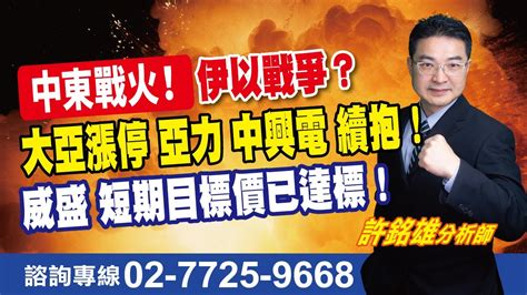 理周tv 20240415盤後 許銘雄【股市雄麻吉】／中東戰火 伊以戰爭1609大亞漲停 1514亞力 1513中興電 續抱2388威盛