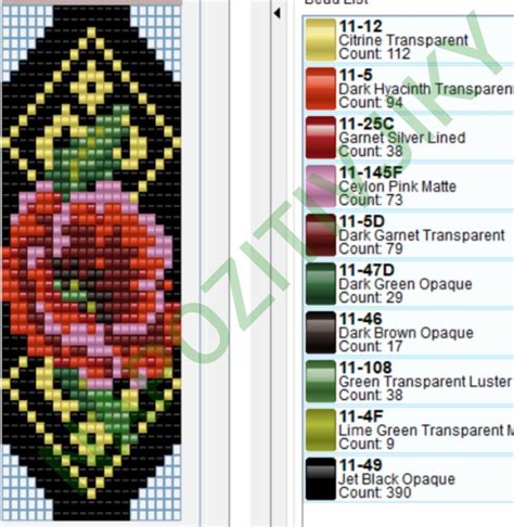 Браслет Мак на чорному укорочений