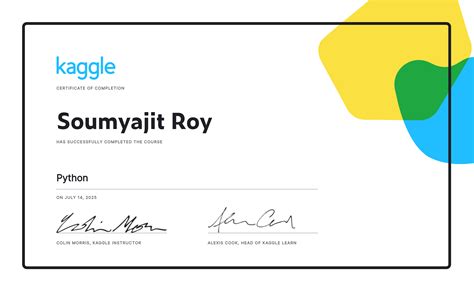 Soumyajit Roy Completed The Python Course On Kaggle