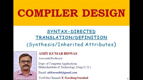 synthesis attribute and inherited attribute in hindi compiler design