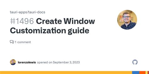 Create Window Customization Guide · Issue 1496 · Tauri Appstauri Docs