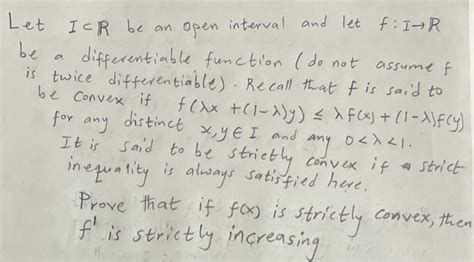 Solved Let I ⊂ R Be An Open Interval And Let F I → R Be A