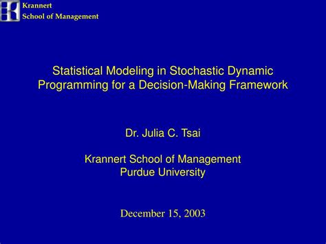 Ppt Statistical Modeling In Stochastic Dynamic Programming For A