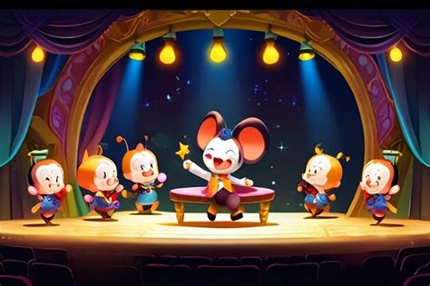 Vibrant Cartoon Stage Lively Allure Premium Ai Generated Image