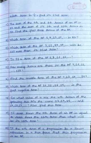 Grade 10 Cbse Arithmetic Progression Worksheet Rsa Pdf