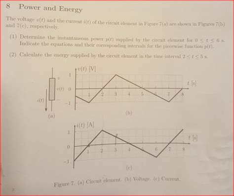 Solved Power And Energy The Voltage V T And The Current Chegg Com