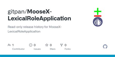 GitHub Gitpan MooseX LexicalRoleApplication Read Only Release