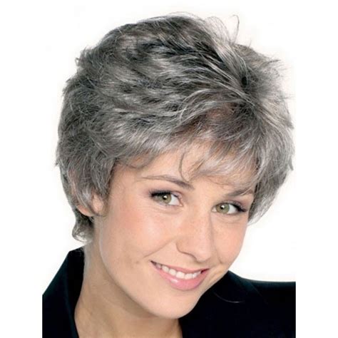 Human Hair Grey Wigs Fast Ship