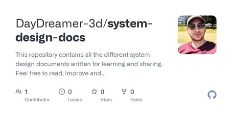 Github Daydreamer 3dsystem Design Docs This Repository Contains All