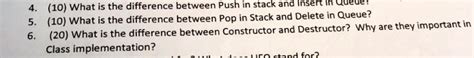 Solved 4 What Is The Difference Between Push In A Stack And Insert In A Stack 5 What Is The