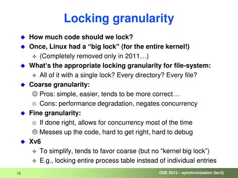 Ppt Operating Systems Engineering Locking And Synchronization [chapter