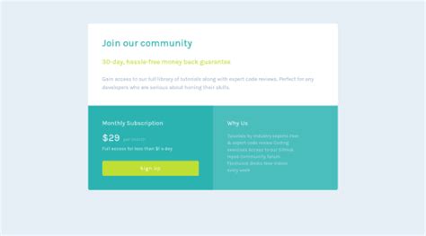 Frontend Mentor Single Price Grid Component Using Html Css And
