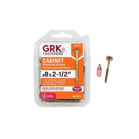 Grk Fasteners 8 X 1 12 In White Low Profile Washer Head Cabinet
