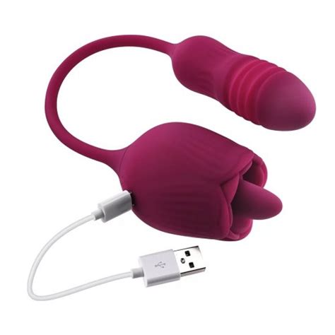 Evolved Wild Rose Double Sided Thrusting Bullet With Tongue Flicking