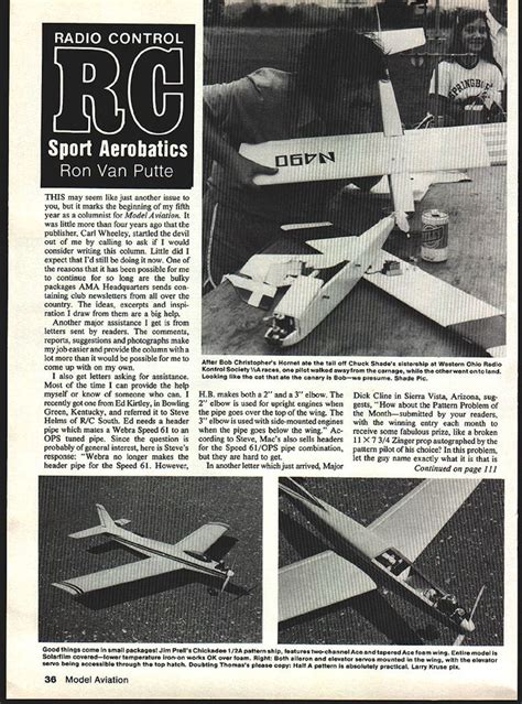 Radio Control Sport Aerobatics Model Aviation Library