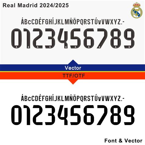 Real Madrid 2025 2026 Font Vector Download Font And Vector
