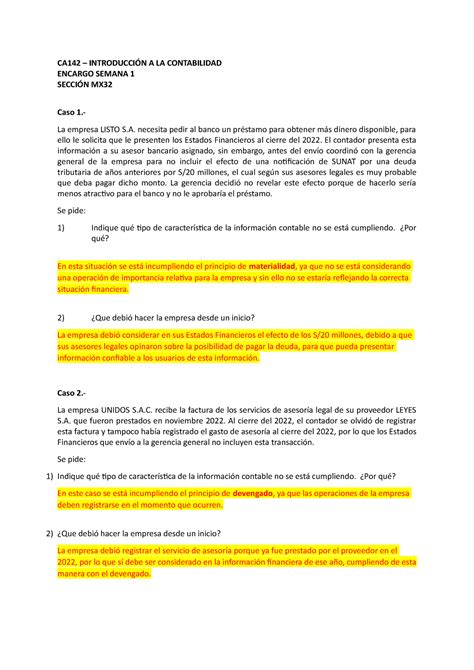 CA Encargo Semana MX Solucionario CA INTRODUCCIÓN A LA CONTABILIDAD ENCARGO SEMANA