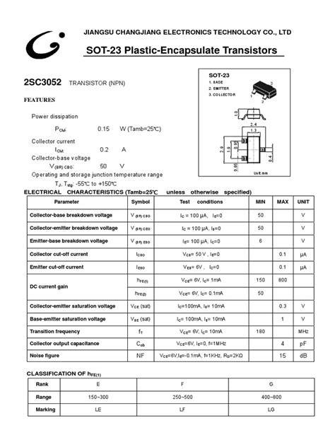 Datasheet 2sc3052 SMD | PDF | Bipolar Junction Transistor | Electrical ...