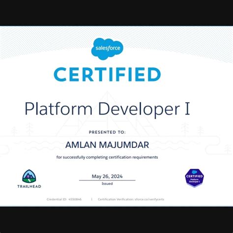Amlan Majumdar On Linkedin Salesforcecertification Certification Pd1