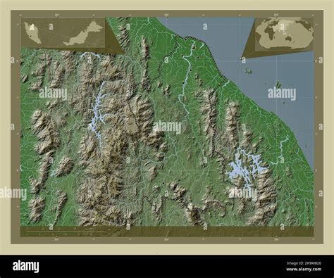 Kelantan State Of Malaysia Elevation Map Colored In Wiki Style With