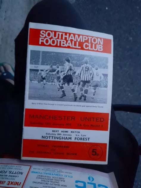 Southampton V Manchester United Football Programmes X 5 From 1970s