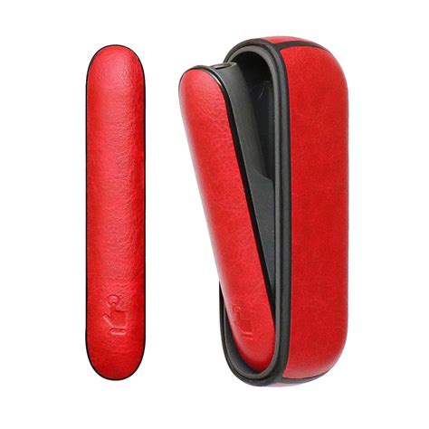 【未使用】アイコス3デュオ Iqos3 Duo 新品 保護ケース 本体ケース ドアカバー 2点セット Puレザー 赤色 レッド プレーン