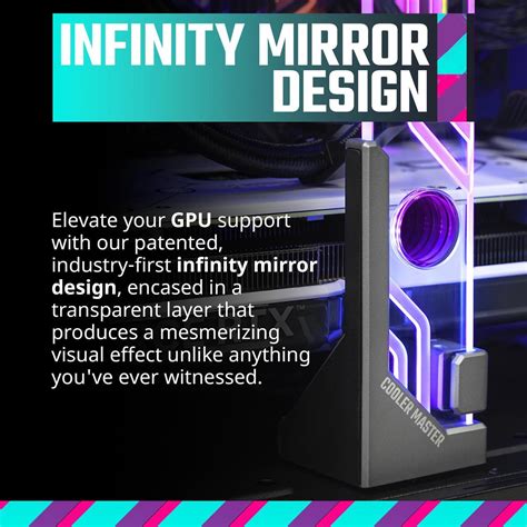 Cooler Master Atlas Argb Gpu Support Bracket Aluminum Magnets Stand Infinity Mirror Design